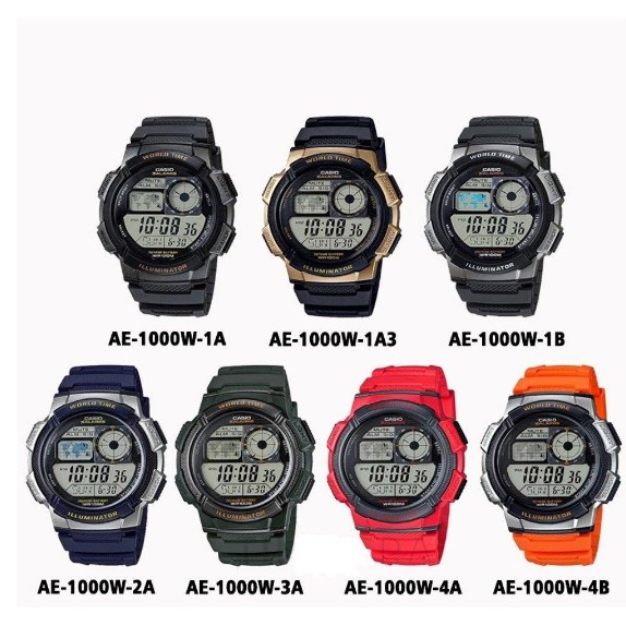 Jual Casio Original AE1000 / AE-1000W / AE-1000W-1A Jam Tangan Pria Digital Karet | Shopee Indonesia