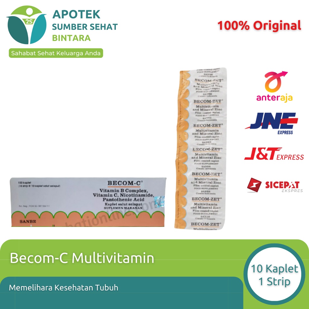 Jual Becom-C Multivitamin 1 Strip 10 Kaplet | Shopee Indonesia