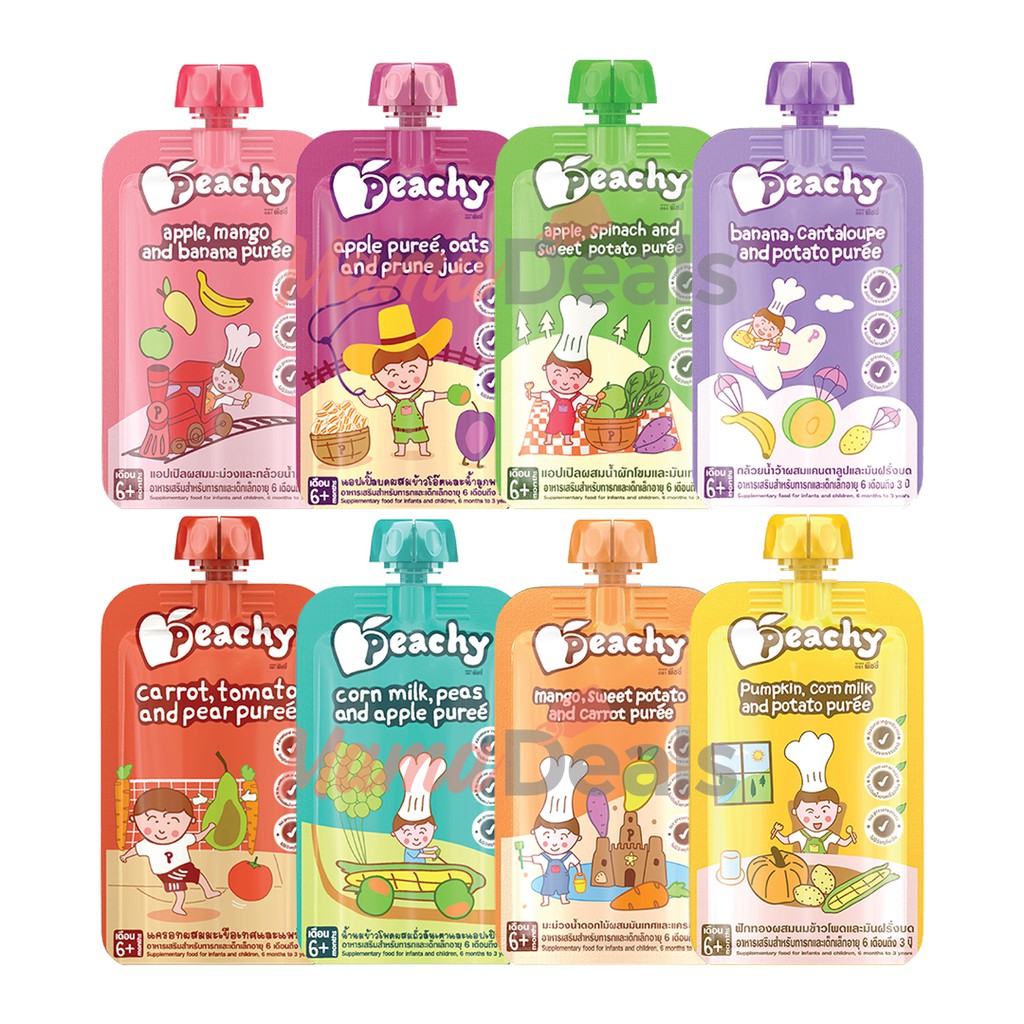 Jual PEACHY Fruit and Vegetable Puree 110g 6M+ / Puree Buah dan Sayur ...