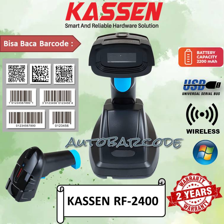 Jual KASSEN RF 2400 1D/2D WIRELESS BARCODE SCANNER UP TO 400M | Shopee ...