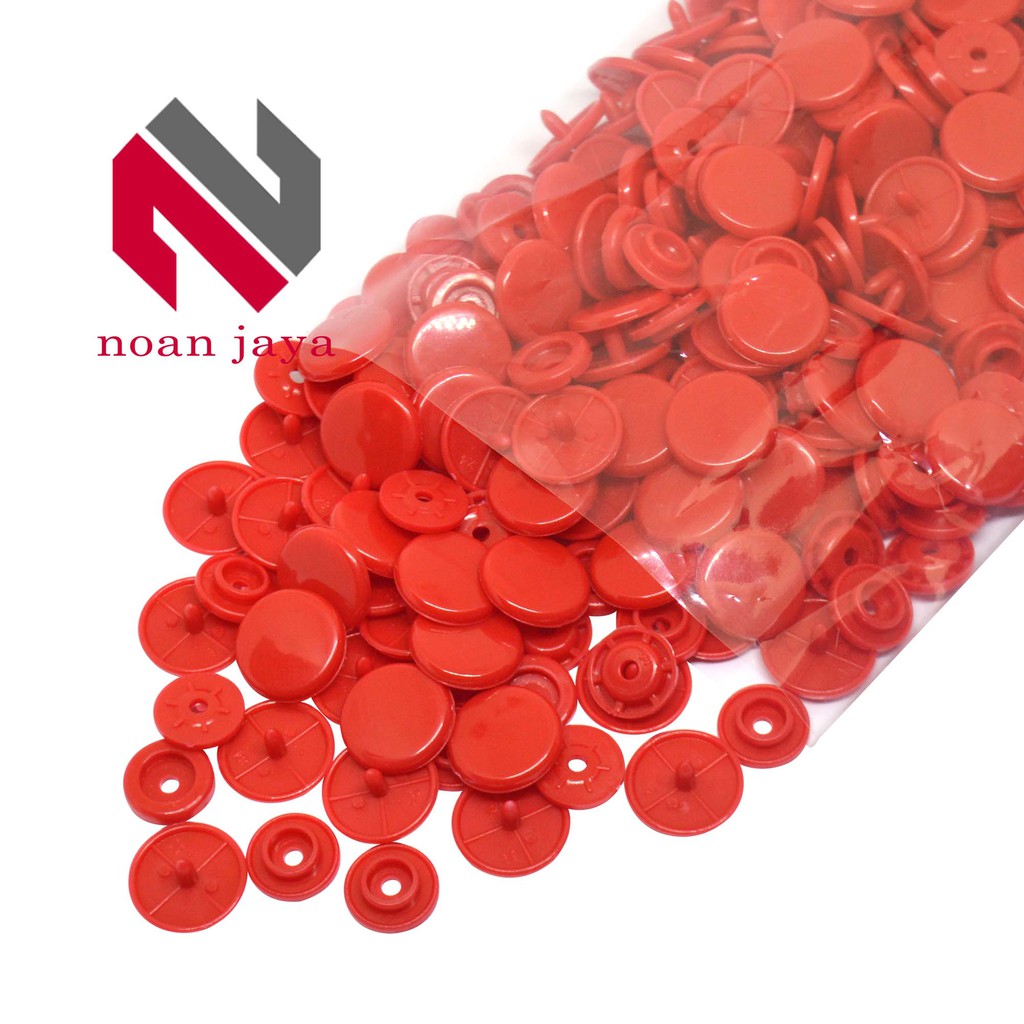 KANCING JEPRET / CETET PLASTIK UKURAN 15 MM KC 1515 MERAH | Shopee ...