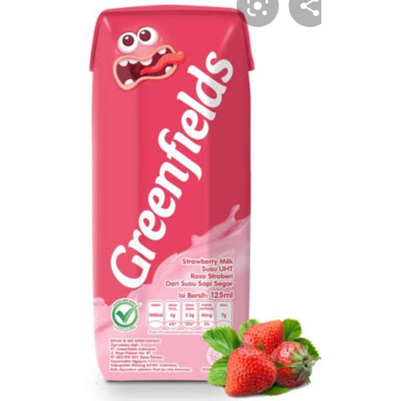 Jual Susu Greenfields UHT Strawberry 125 ml ( 40x125 ml) | Shopee Indonesia