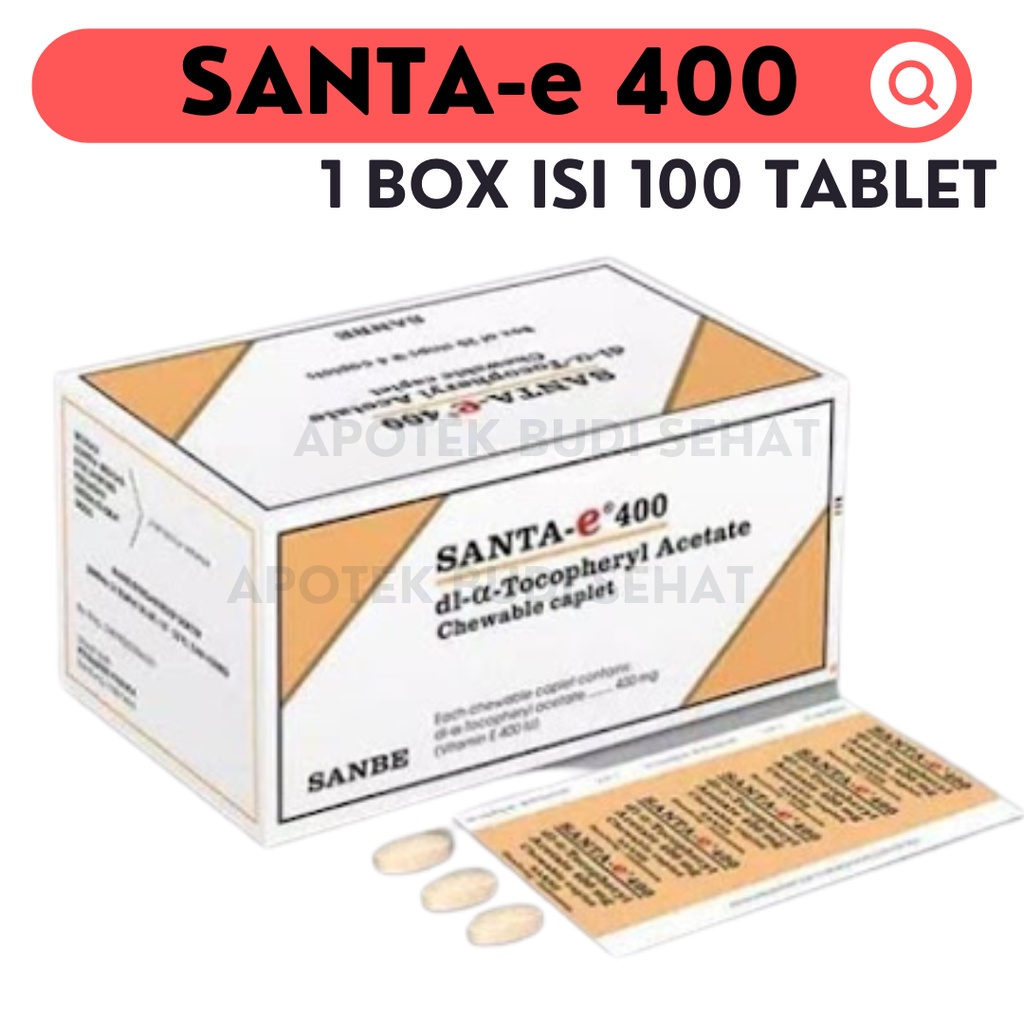 Jual Santa E 400 Vitamin E 400 IU Tablet Kunyah Tingkatkan Imun Tubuh ...