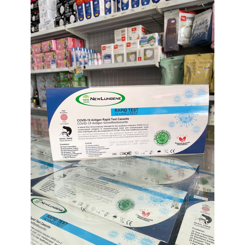 Jual Alat Swab Rapid Test antigen / BOX new lungene 100% orginal AKD ...