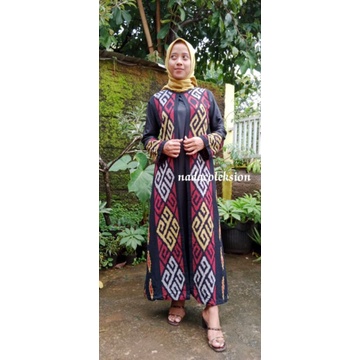 Jual ( READY ) gamis tenun gamis etnik baju tenun dress Tenun baju ...