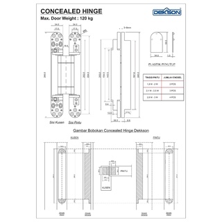Jual CONCEALED HINGE DEKKSON ADJUSTABLE ES CONC D120 NA Engsel Tanam ...
