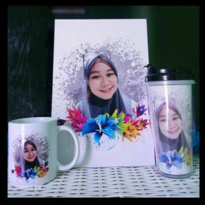 Jual 1 set kado( bisa pakai foto sendiri ), mug custom, bingkai 20x30 ...