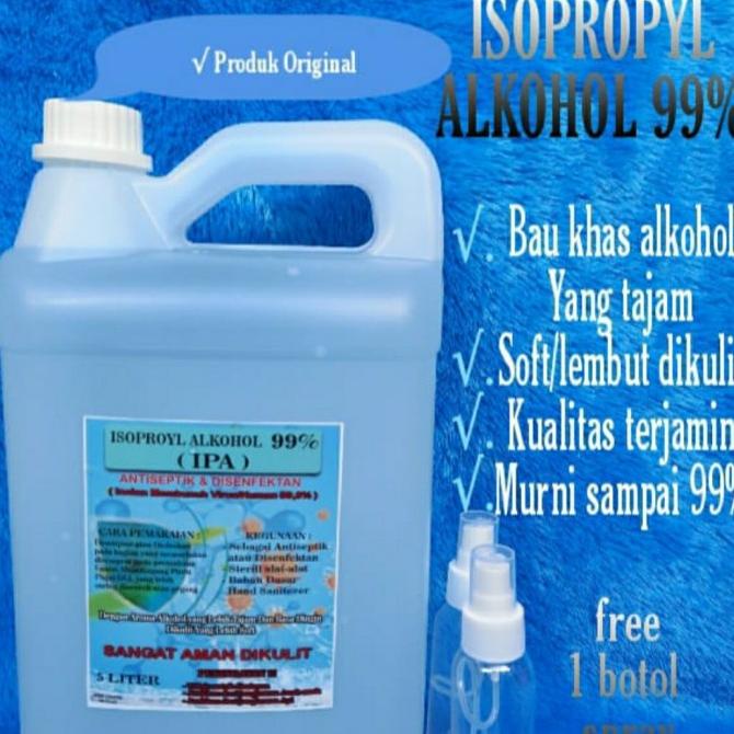 Jual ALKOHOL ISOPROPIL 99% 5 LITER / ISOPROPIL 5 Liter | Shopee Indonesia
