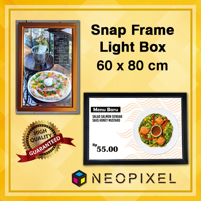 Jual Papan Neon Box Light Box Menu Cafe LED Snap Frame 60x80 cm ...