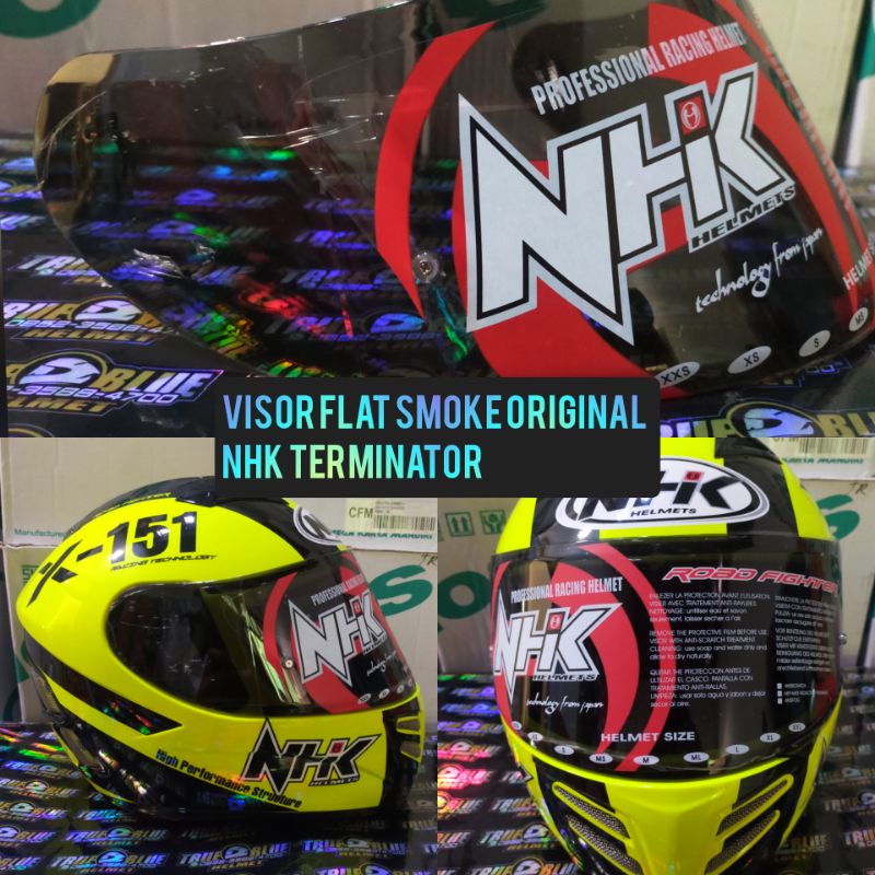 Jual Kaca Flat Smoke Original NHK Terminator | Shopee Indonesia