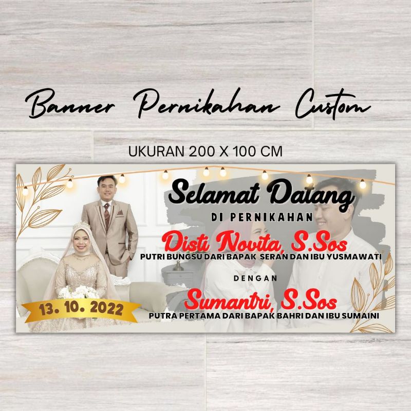 Jual Banner & Spanduk Pernikahan Custom Ukuran 200 x 100 cm | Shopee ...