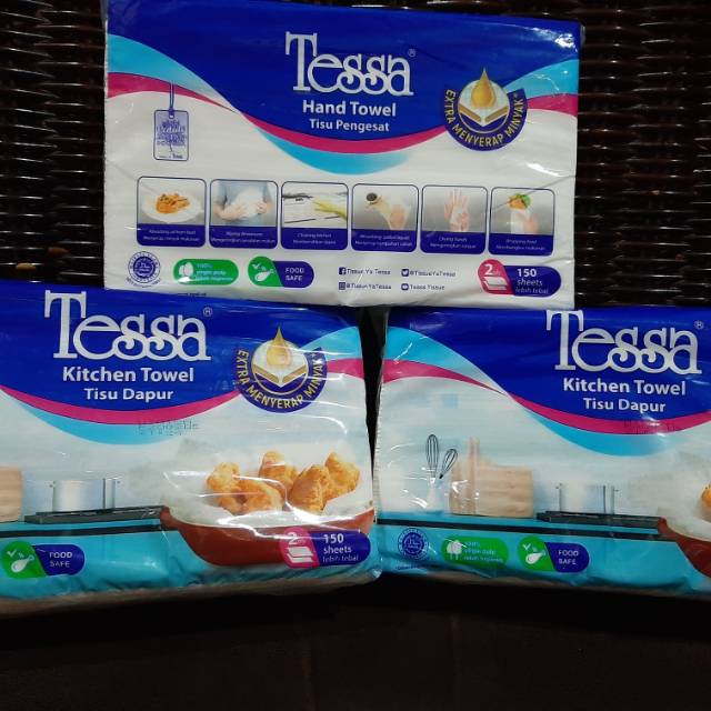 Jual Tessa Kitchen Towel / Tisu pengesat 150 sheet 2 ply | Shopee Indonesia