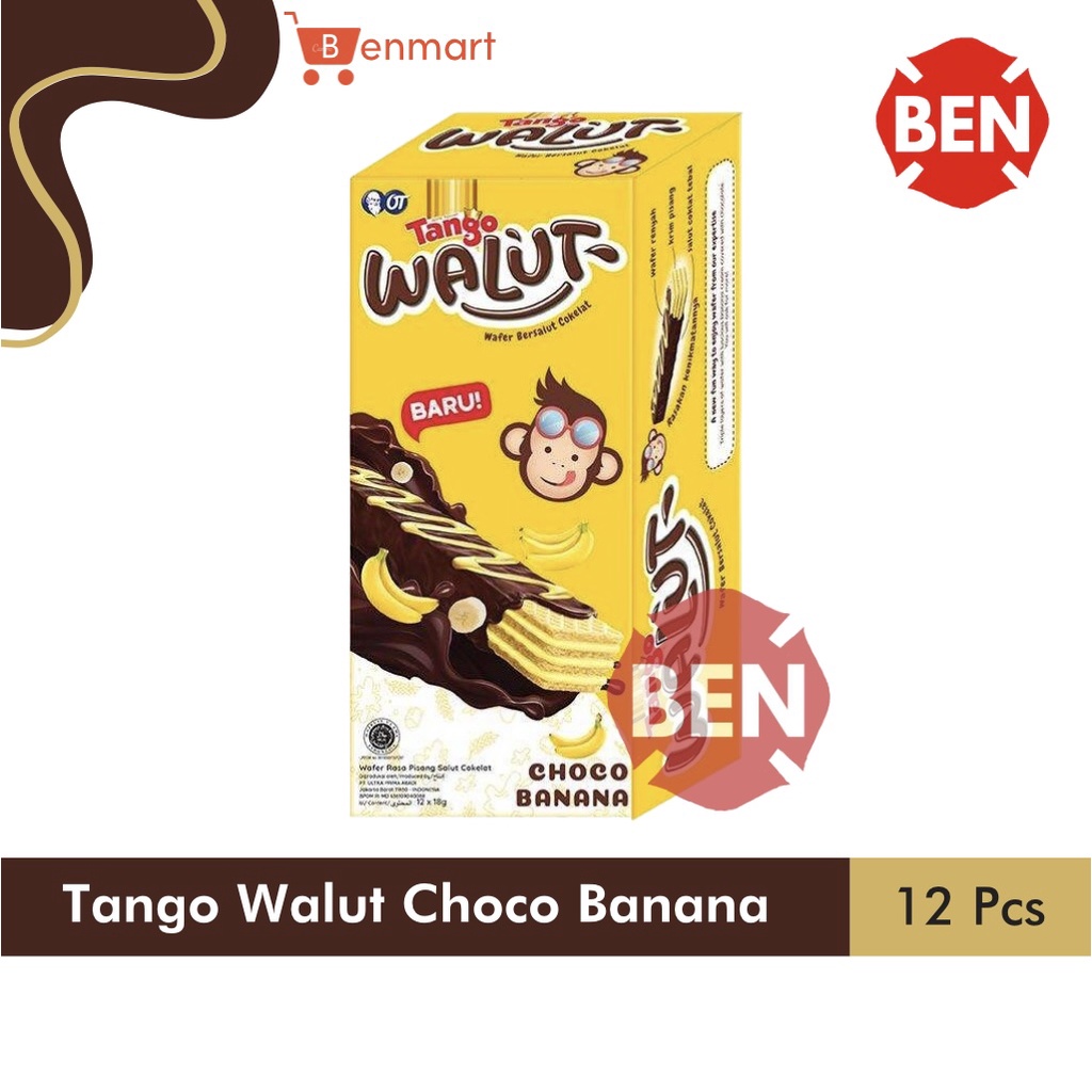 Jual Tango Walut Choco Banana 1 Pak Box 12 Pcs - Wafer Chocolate Pisang ...