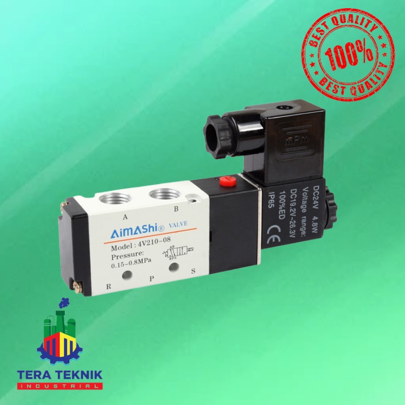 Jual SOLENOID VALVE AIMASHI 4V210-08 DC 24 SELENOID AIMASHI 4V210-08 ...