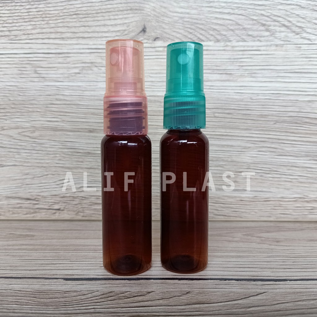 Jual BOTOL PET 30 ML COKLAT TUTUP SPRAY WARNA | Shopee Indonesia
