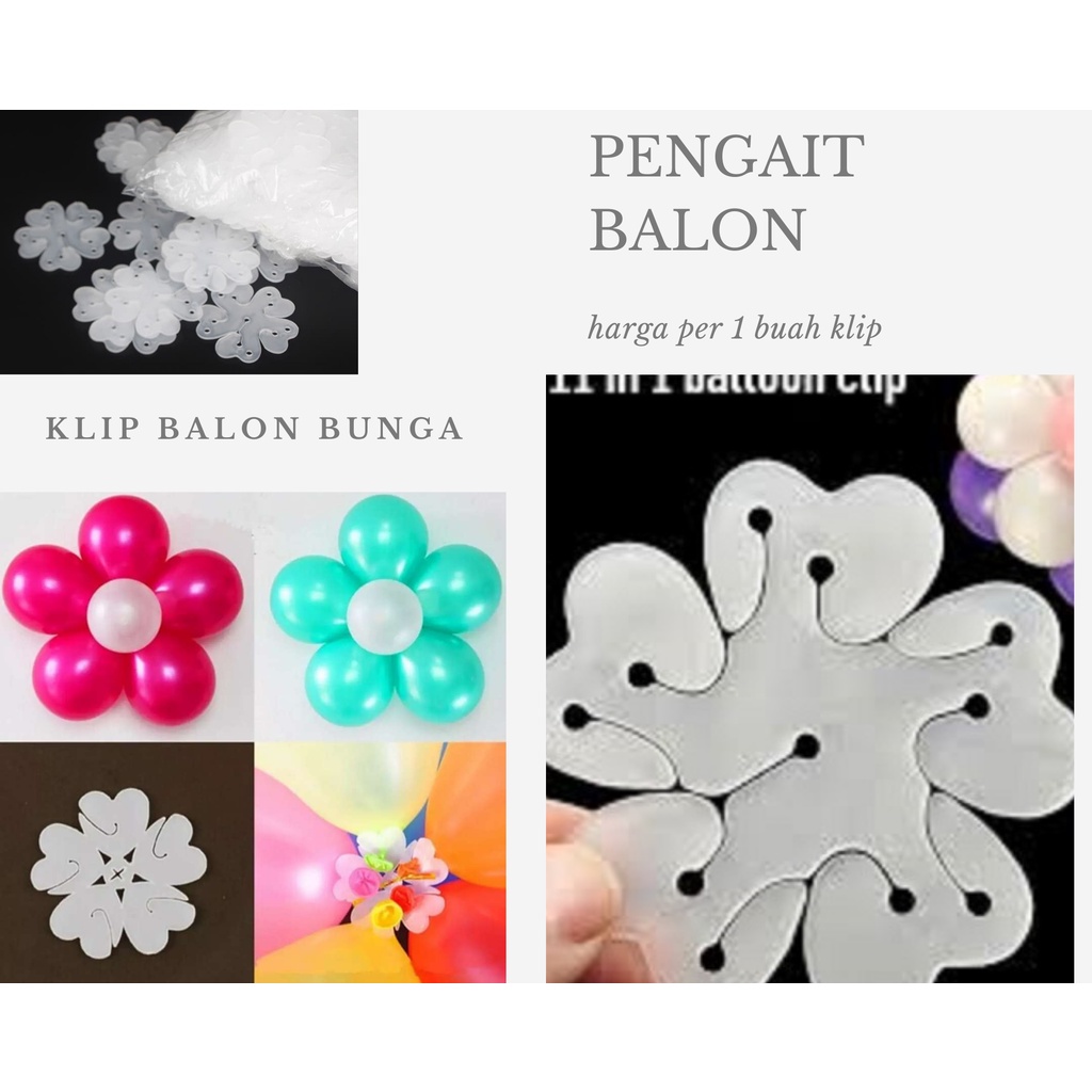 Jual Klip Plastik pengait balon bentuk bunga satuan clip baloon ...