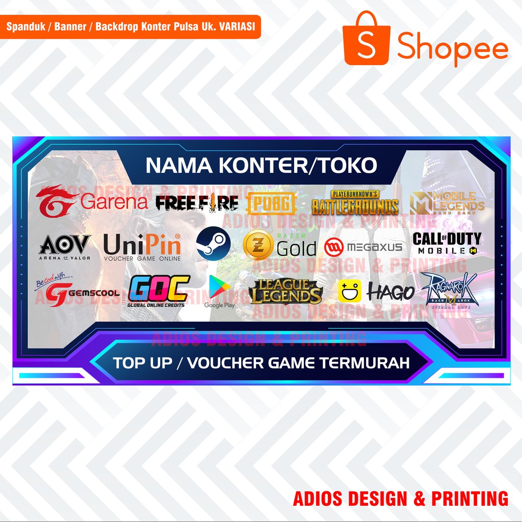 Jual Spanduk Banner Game Top Up model Landscape / Banner Game model ...