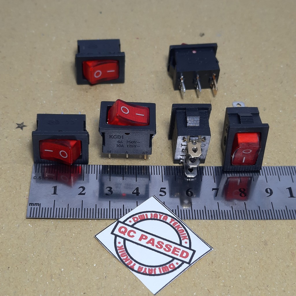 Jual Saklar Switch Kotak Kecil 3 pin (on-off) dengan lampu indikator ...