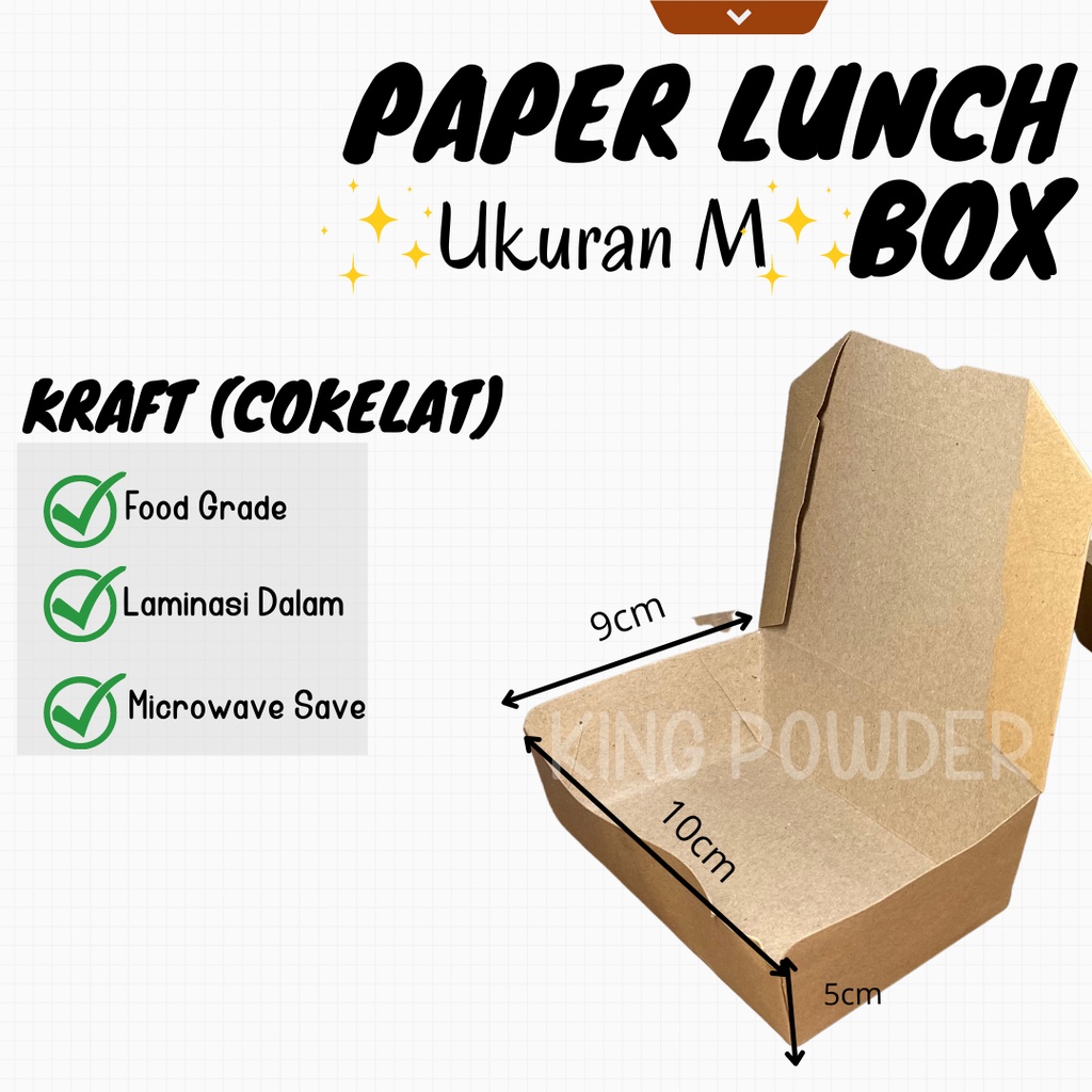 Jual Paper Lunch Box Cokelat Kraft ukuran M dan L | Shopee Indonesia