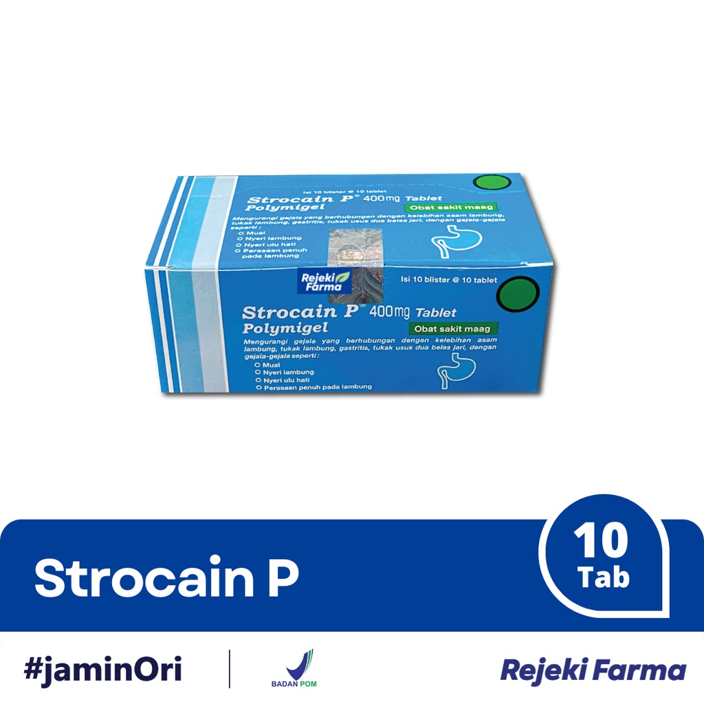 Jual Strocain P 400mg 1 Strip blister isi 10 tablet Tab - Obat Maag ...