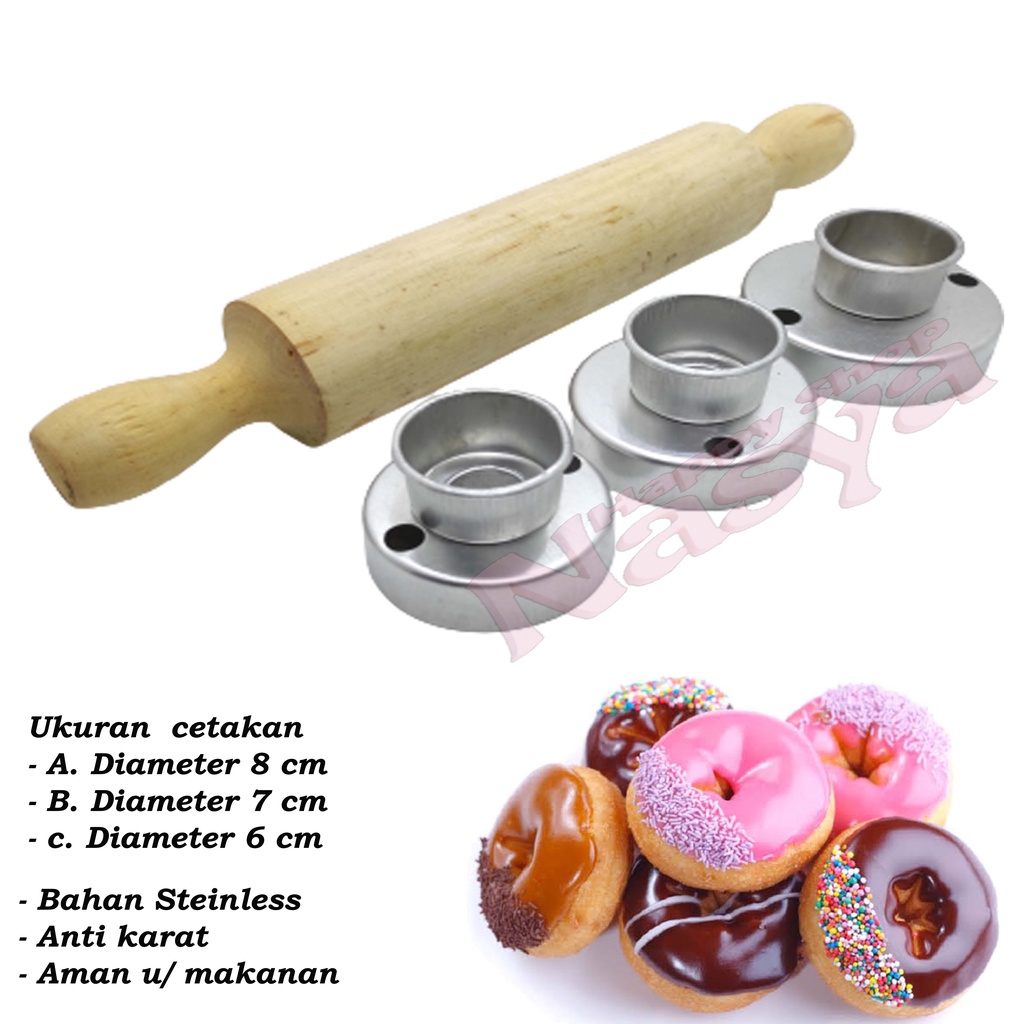 PAKET KUE DONAT / CETAKAN DONAT 3 MACAM DAN GILINGAN ADONAN | Shopee ...