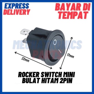 Jual saklar hitam saklar bulat 2 pin 2pin switch rocker on off | Shopee ...