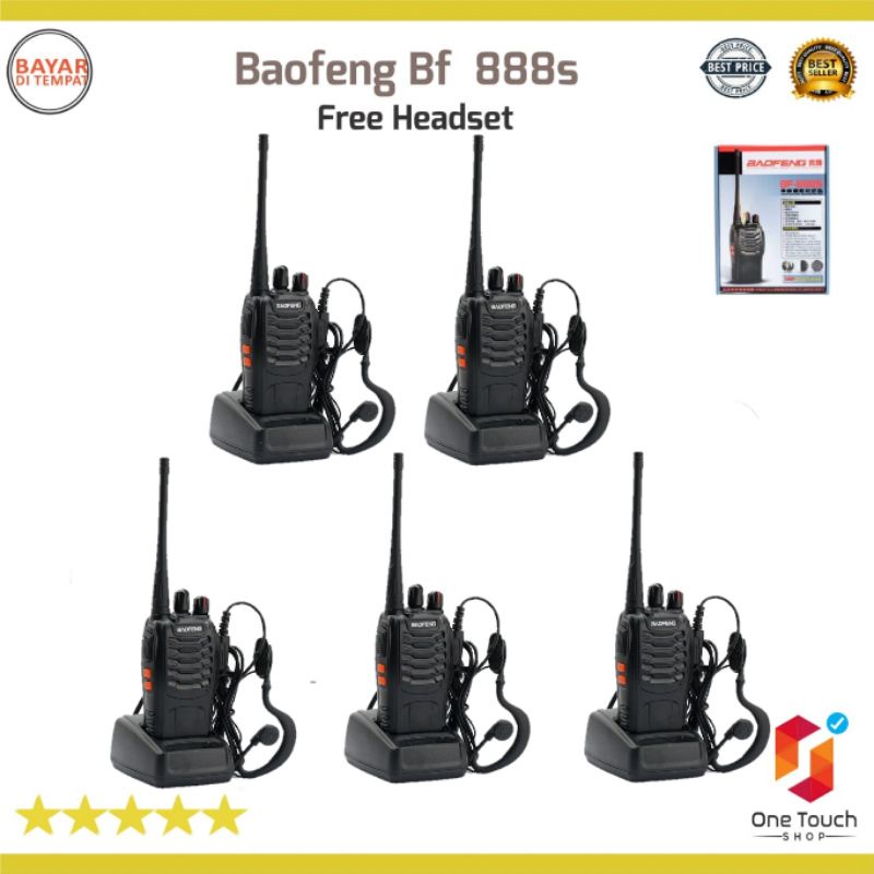 Jual Paket 5 Unit Radio Komunikasi Dua Arah HT Walkie Talkie Baofeng BF ...