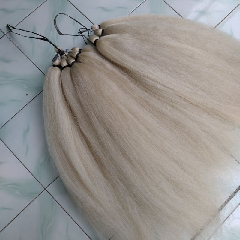 Jual rambut cemara putih tulang polos panjang 70cm | Shopee Indonesia