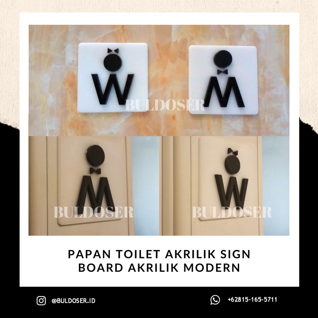 Jual PAPAN SIGN BOARD TOILET MAN WOMAN CEWE COWO AKRILIK MODERN TIMBUL ...