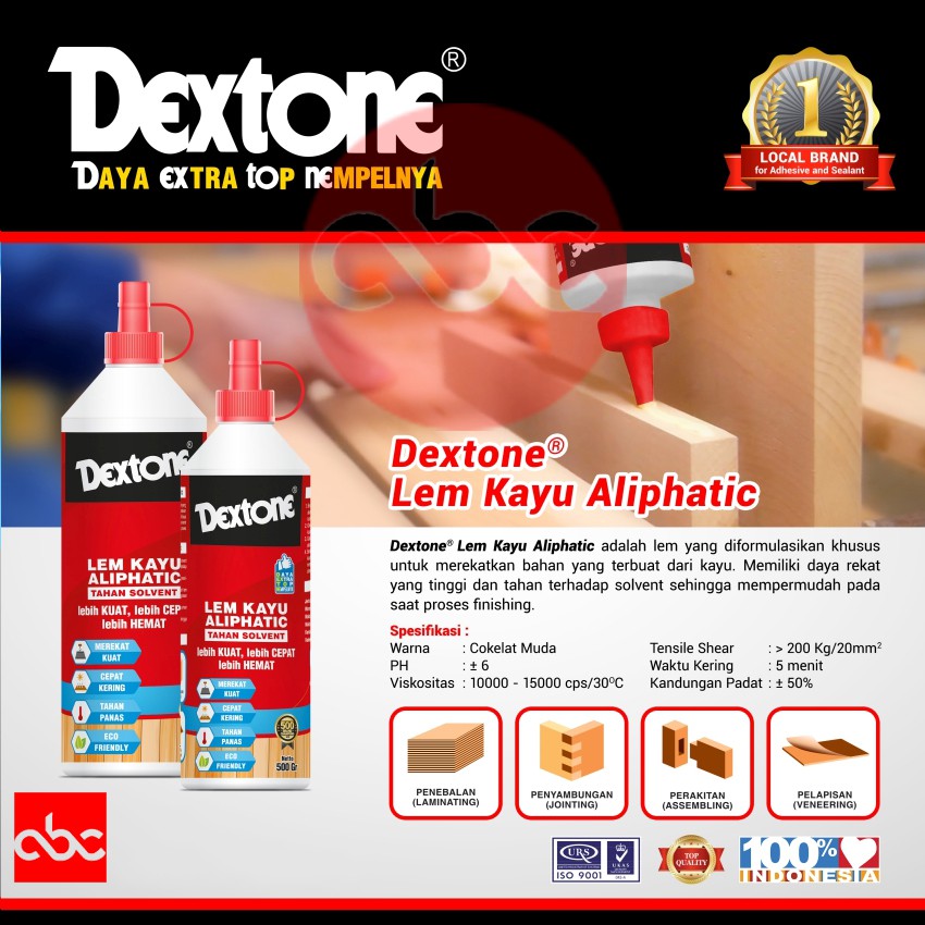 Jual Dextone ALIPHATIC 500gr Lem Kayu Tahan Solvent Serbaguna Warna ...