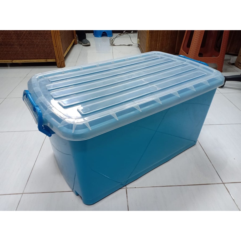 Jual BOX CONTAINER 90 LITER - Dengan Roda / Box Plastik Serbaguna / Box ...