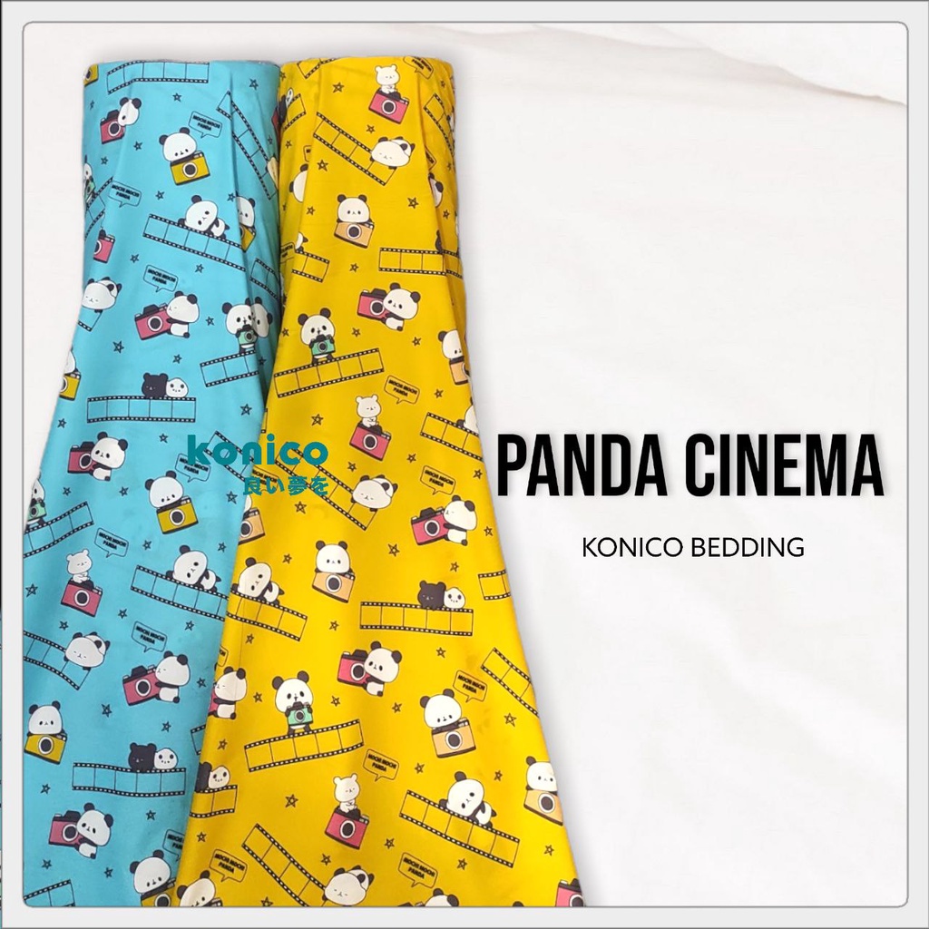 Jual KONICO Bahan Kain Sprei Bahan MIKROTEX Motif PANDA CINEMA ( kain ...
