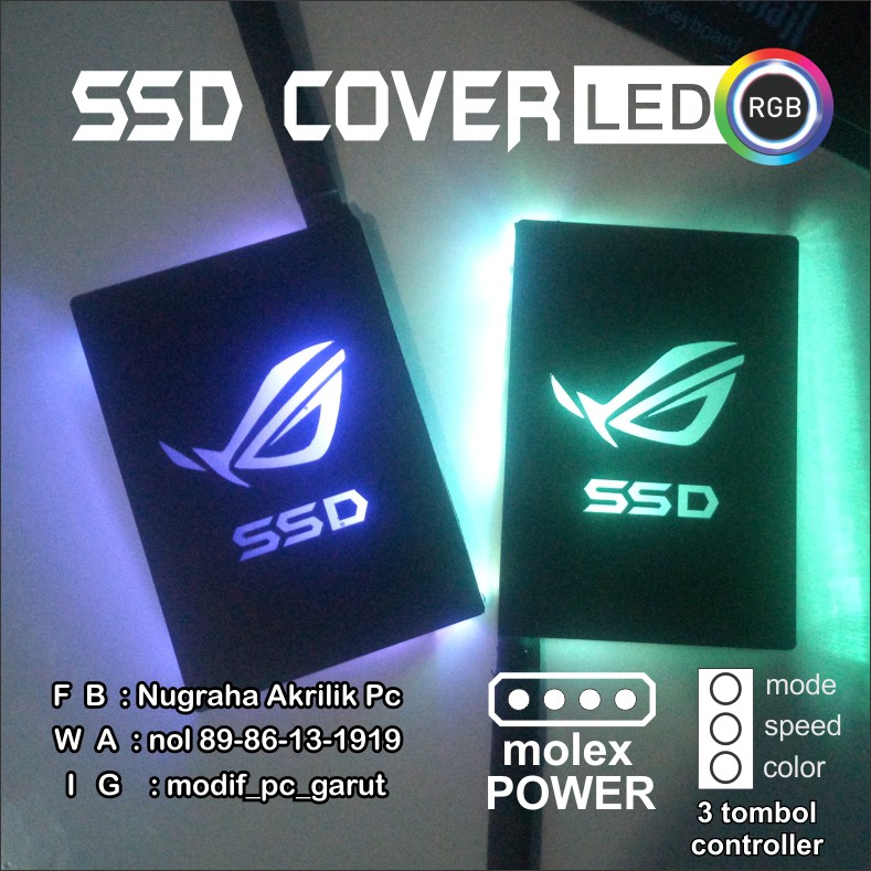 SSD COVER ROG LED RGB UNTUK SEMUA MERK LOGO COSTUM BEBAS | Shopee Indonesia