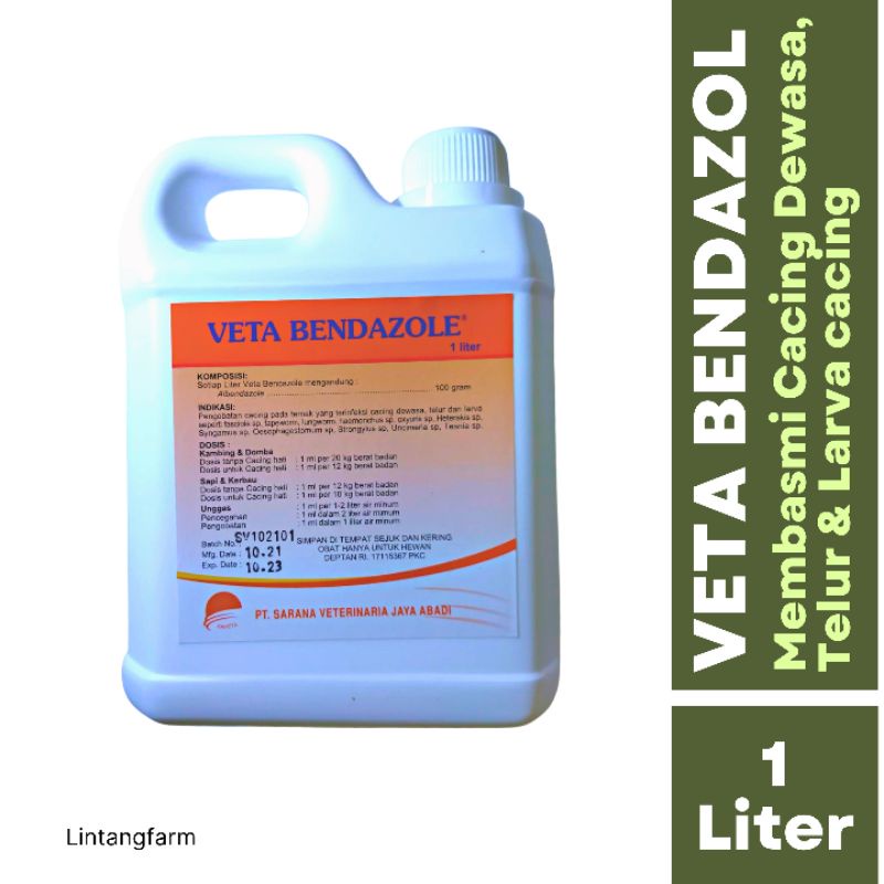 Jual Veta Bendazol 125 1 Liter - Obat Cacing Hewan Sapi Kambing Babi ...