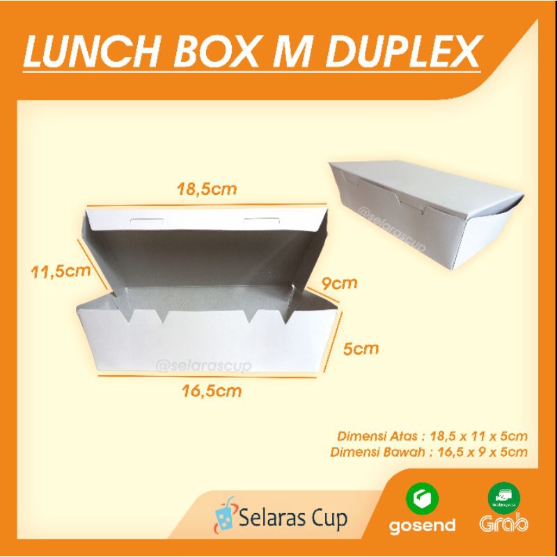 Jual ISI 100 LUNCHBOX DUPLEX SIZE M - PAPER LUNCH BOX UK M - LUNCHBOX ...