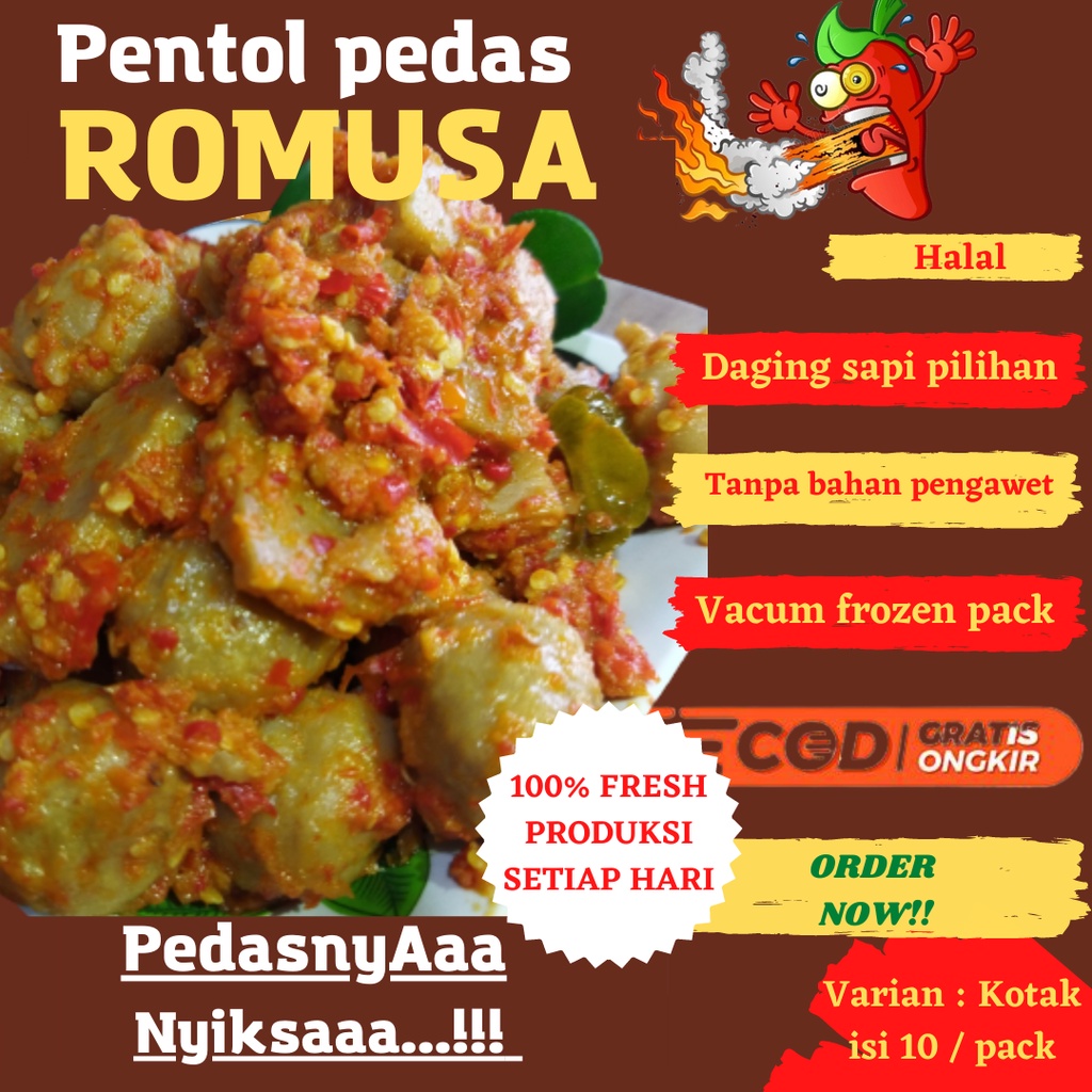 Jual Pentol Kotak Pedas ROMUSA (isi 10) | Shopee Indonesia