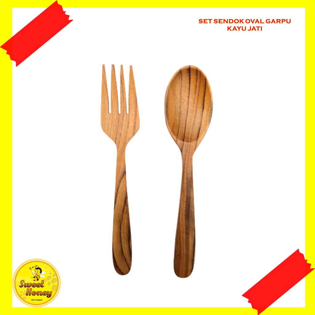 SET SENDOK OVAL GARPU KAYU JATI | Shopee Indonesia