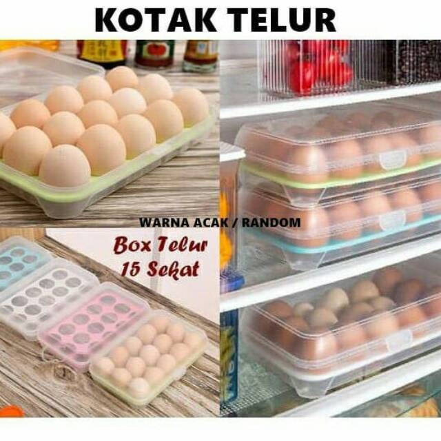 Jual Kotak telur / box telur 15 sekat / egg organizer | Shopee Indonesia