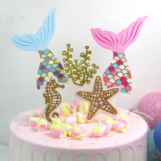 Jual TOPPER MERMAID GLITER /HIASAN KUE ULANG TAHUN EKOR IKAN DUYUNG ...