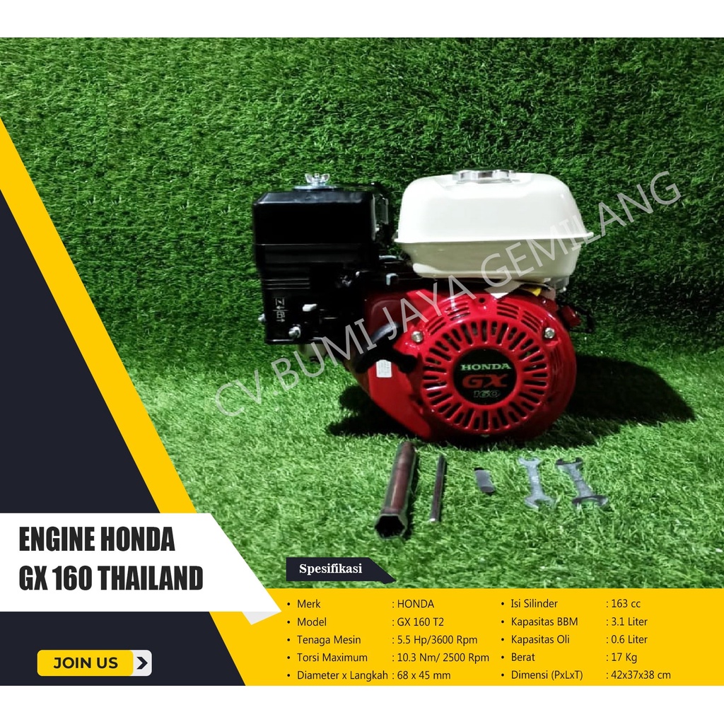 Jual MESIN PENGGERAK SERBAGUNA / ENGINE HONDA GX 160 THAILAND | Shopee Indonesia