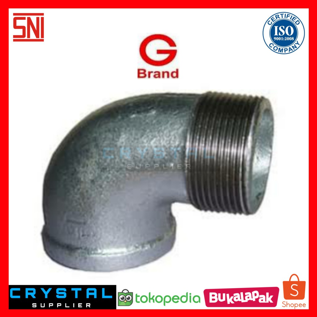 Jual STREET ELBOW GALVANIS BESI 2 1/2" G BRAND 90 deg DRAT BSPT Knee Keni | Shopee Indonesia