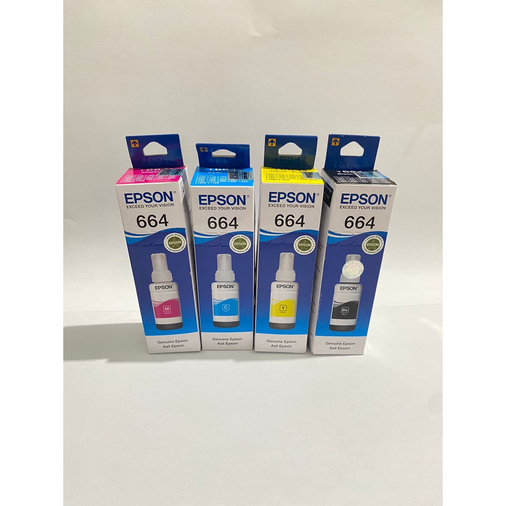 Jual Tinta Epson 664 ORIGINAL (Cyan, Magenta, Yellow, Black) | Shopee Indonesia