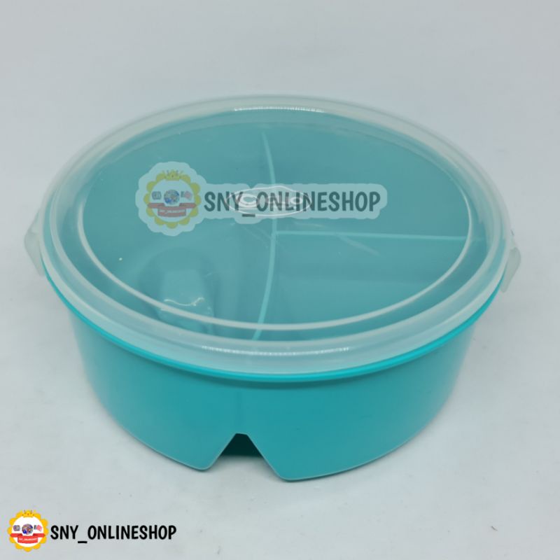 Jual Lunch Box Bulat / Kotak Makan / Lunch Box Plastik Biru Clio - 2117 ...