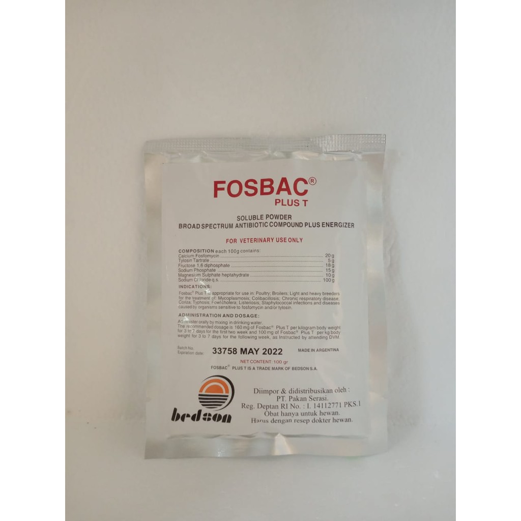 Jual Fosbac plus T 100 gram (tylosin multimineral dan energi campur ...