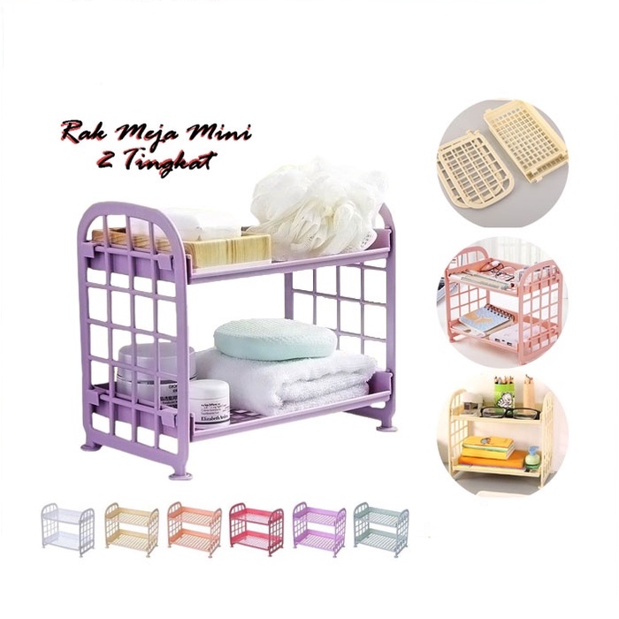 Jual Rak Plastik Susun Mini / Rak 2 Susun Mini / Rak Meja Mini 2 ...