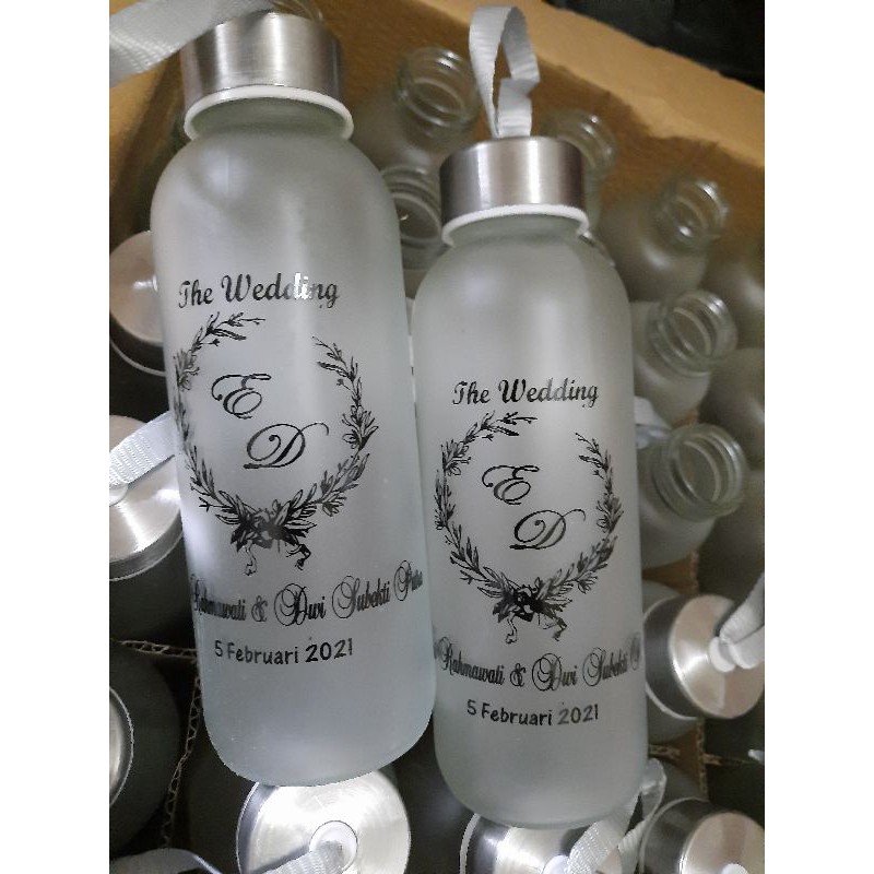 Souvenir Pernikahan Murah Botol Kaca/Tumbler/vagabon 420ml Custom ...