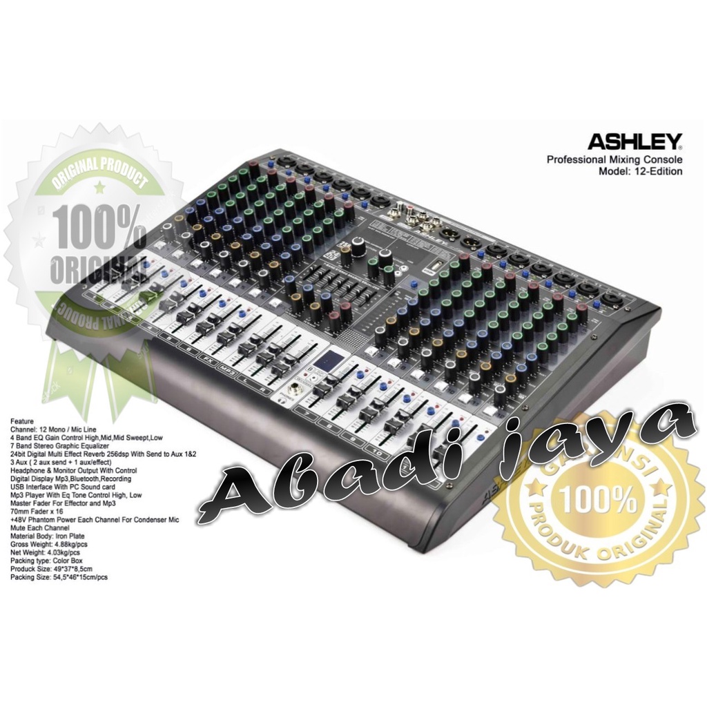 Jual Mixer Ashley 12 Edition Original 12 Channel Bluetooth - USB Interface | Shopee Indonesia