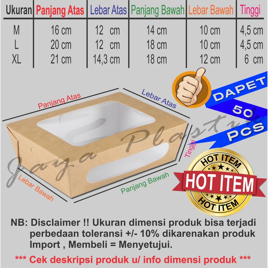 Jual FOOD GRADE BROWN KRAFT PAPER LUNCH BOX UKURAN M isi 50bh | Shopee ...