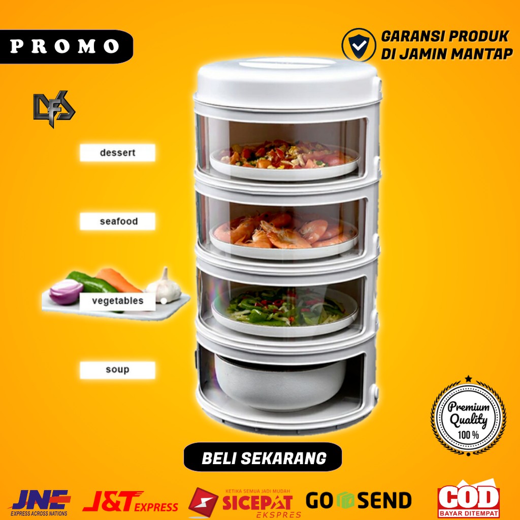 Jual TUDUNG SAJI SUSUN BERTINGKAT PENYIMPAN PENUTUP RAK MAKANAN 4 SUSUN ...