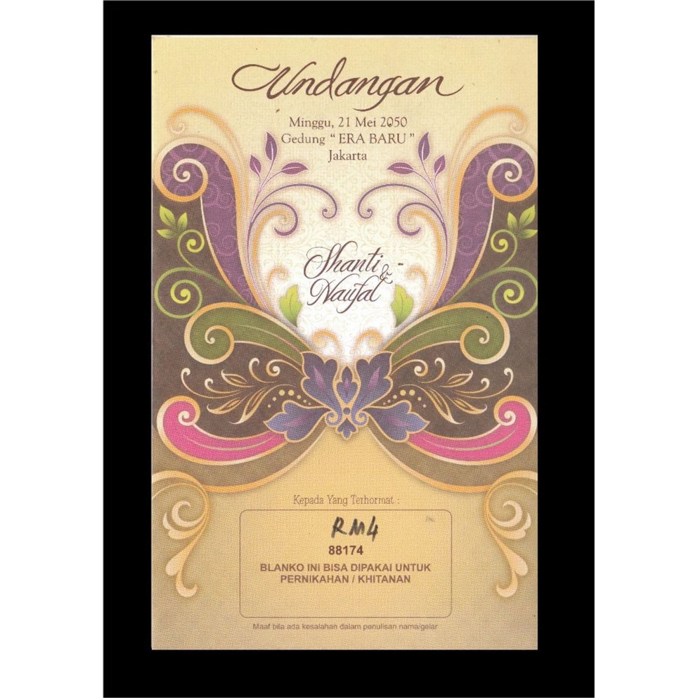 Jual UNDNAGAN PERNIKAHAN PLUS CETAK 88174 UNDANGAN NIKAHAN UNDANGAN ...